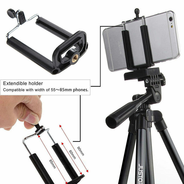Lightweight Aluminium Tripod Telescopic Camera DSLR Stand with Phone H ...